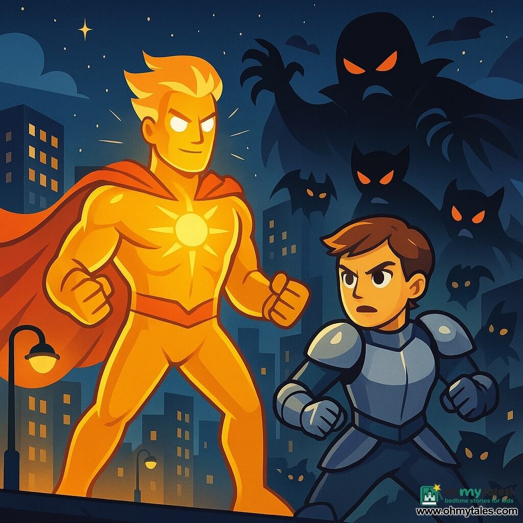 🎧 The Golden Guardian: A Tale of Light and Darkness | Superhero stories ...