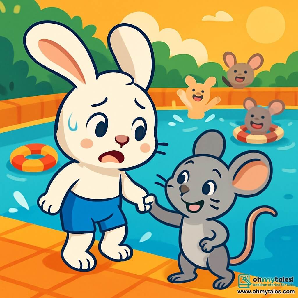 Benny the bunny and the big blue pool | Story about a child's fear | 7 ...