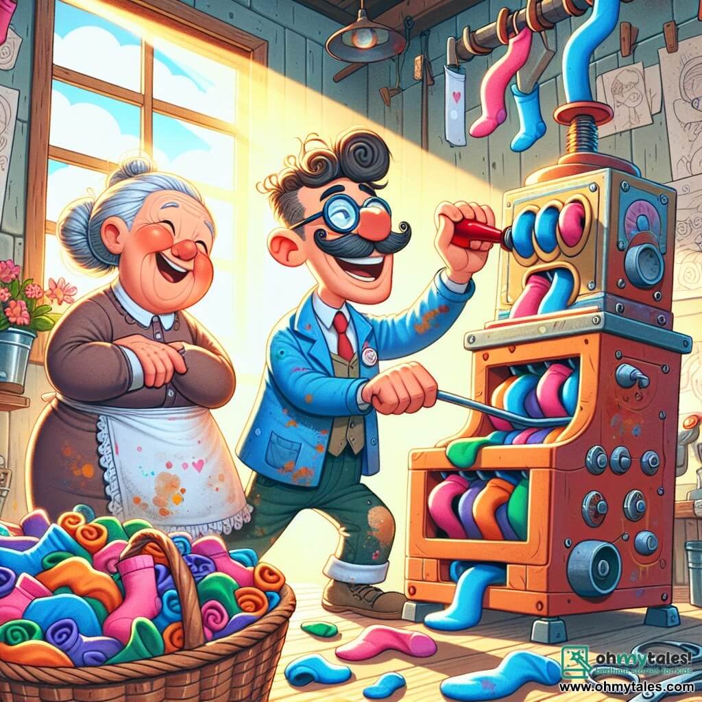 The Whimsical World of Mr. Wibble's Sock Sorter | Wacky invention story ...