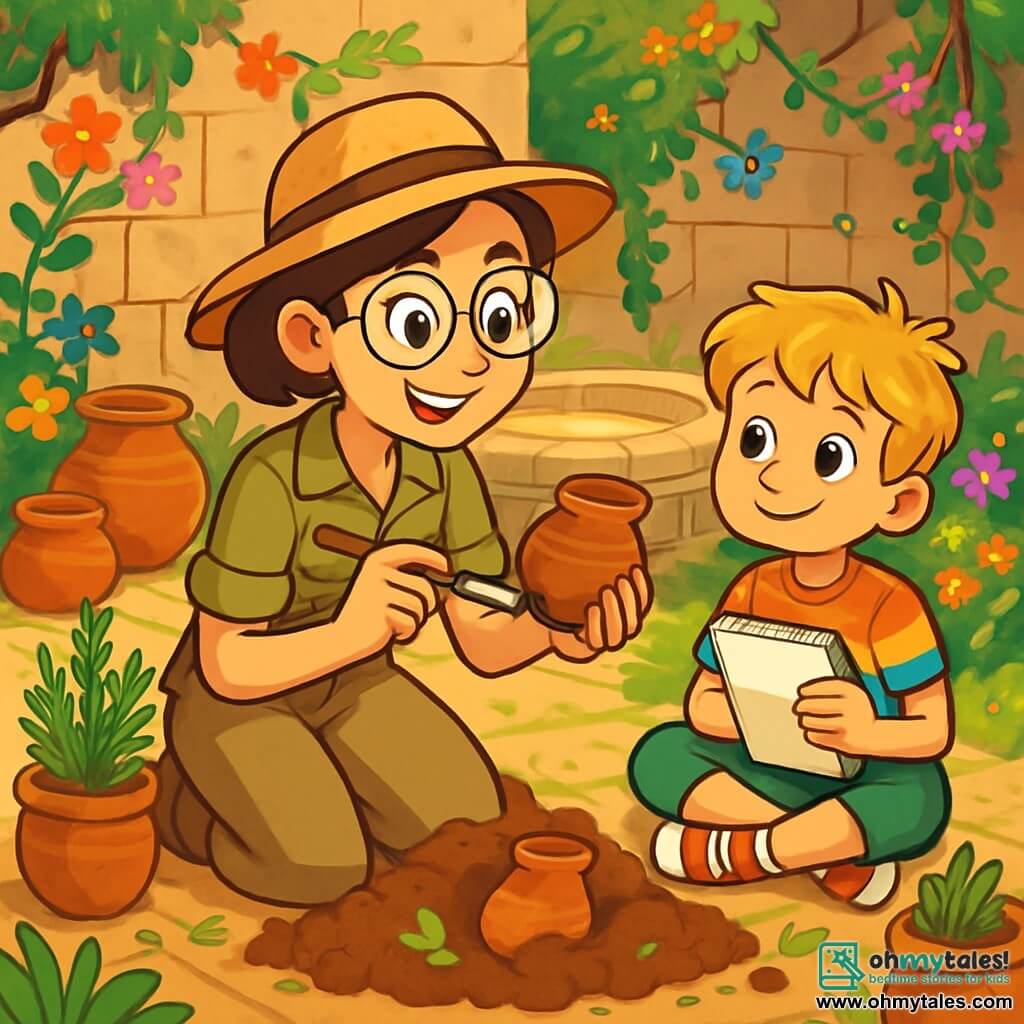 Marina and the carved line | Archaeologist Story | 7-8 years old ...