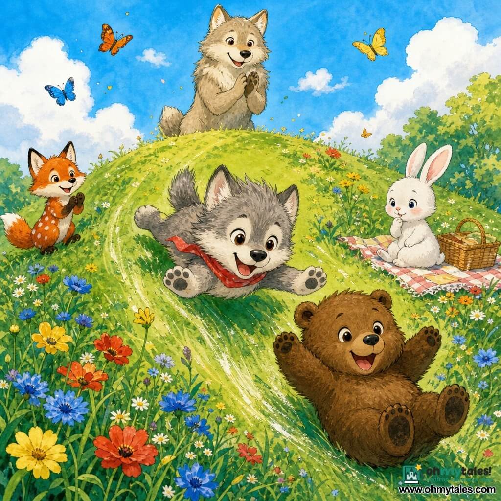 Little Wolf's Sunny Picnic Day | Story about summer vacation | 3-4 ...