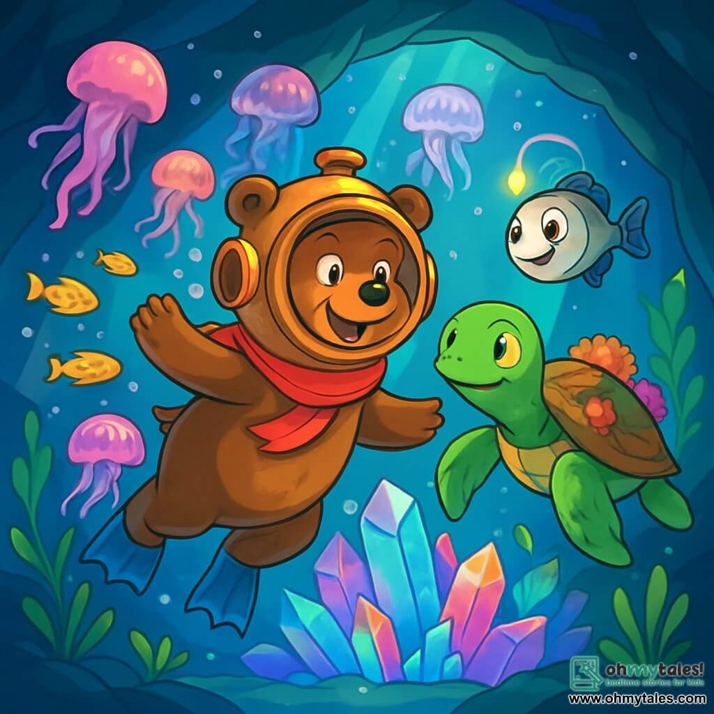 Barnaby Bear and the glowing sea adventure | Underwater travel story ...