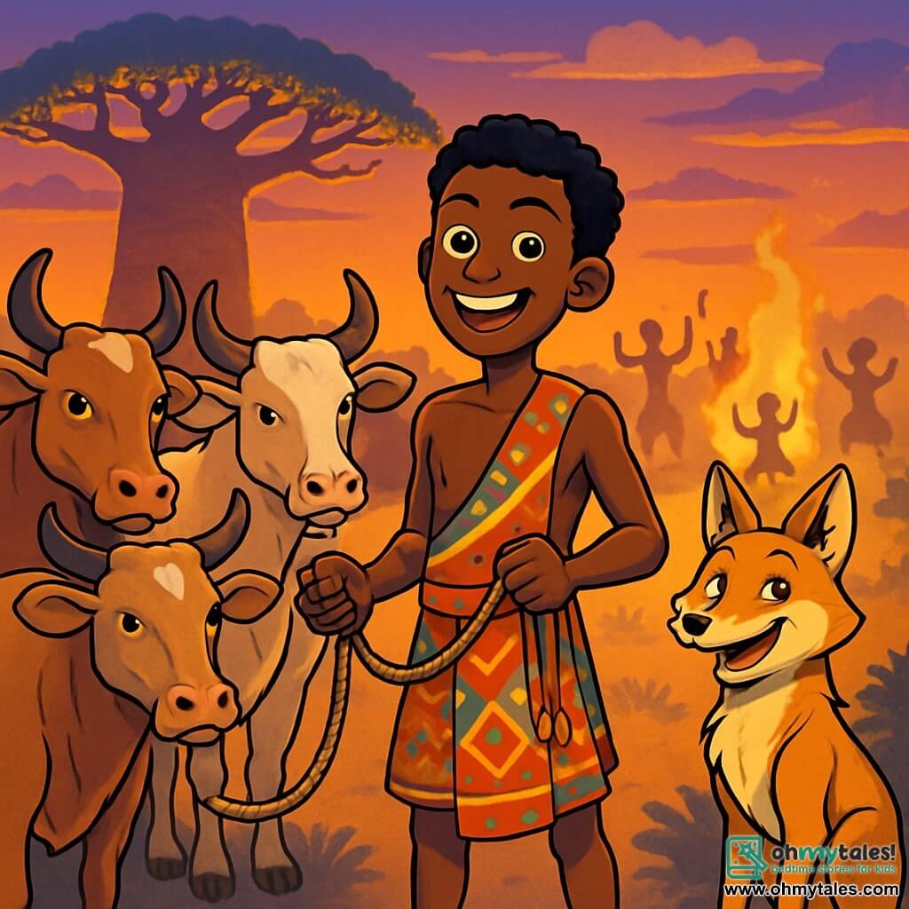 The clever boy and the shadow hyena | African tale | 9-10 years old | Tale