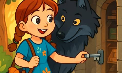 The red scarf and the copper latch | Big bad wolf | 9-10 years old | Tale