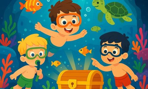 O mapa do mar seguro | História de viagem sob o mar | 5 a 6 anos ...