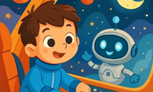Luna, la piloto y el sol pequeño | Cuento de viaje espacial | 1/2 años ...