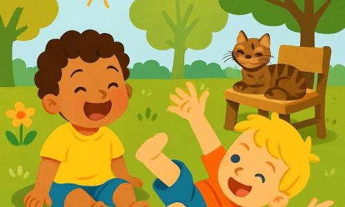 Lotte en Saar doen gek | Grappig verhaal | 1/2 jaar | Grappige verhalen ...